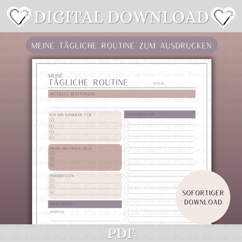 My Daily Routine - Routine Template - Organize and Reflect on Your Day ...