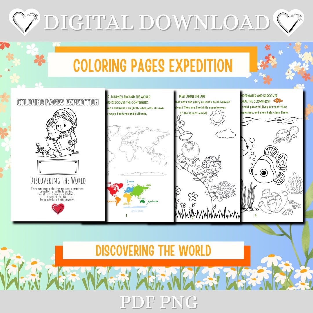 Coloring Pages Expedition: Discovering the World | for Children Ages 4 ...