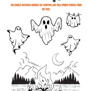 Halloween Coloring Pages for Kids With Matching Short Stories - Etsy