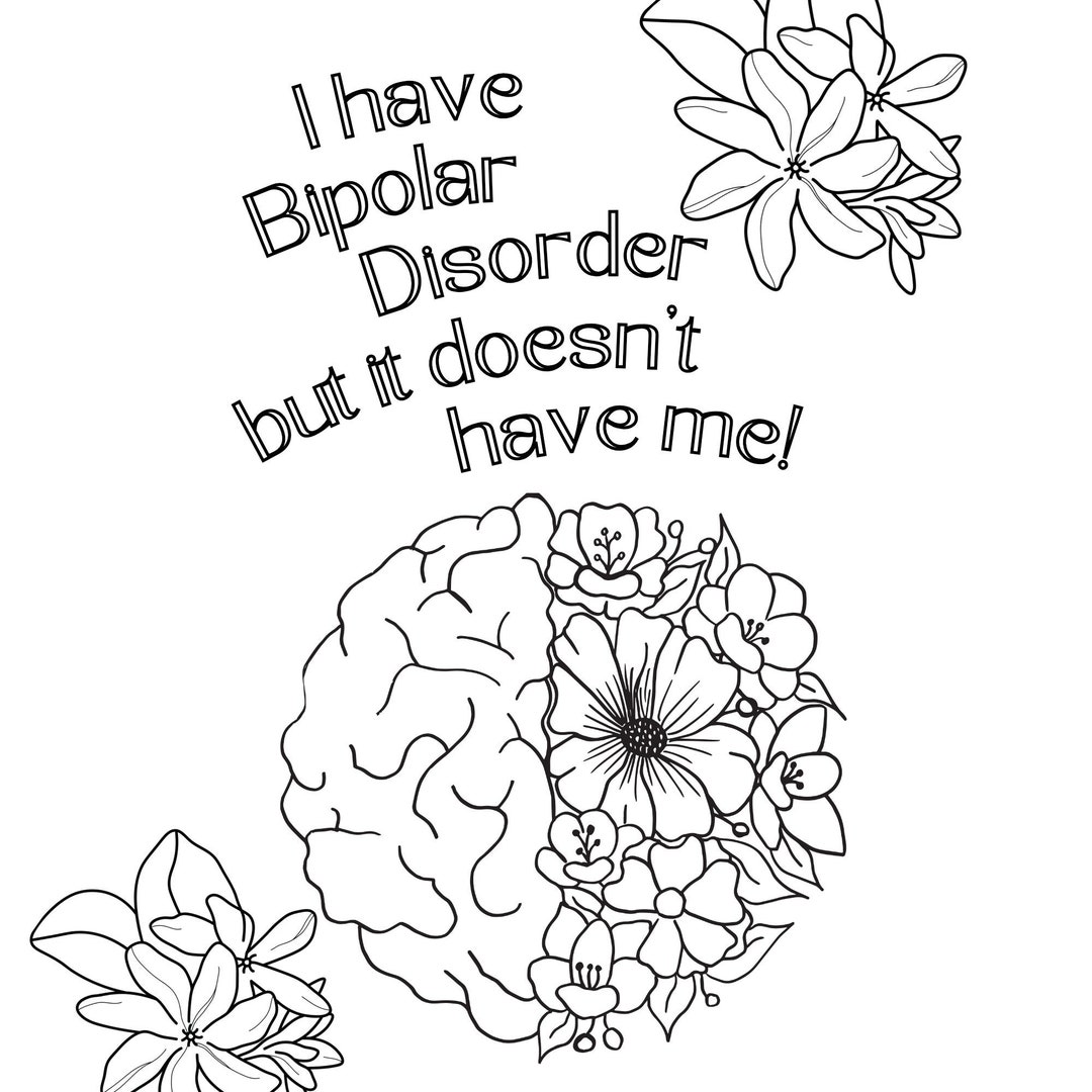 Bipolar Disorder Coloring Page - Etsy