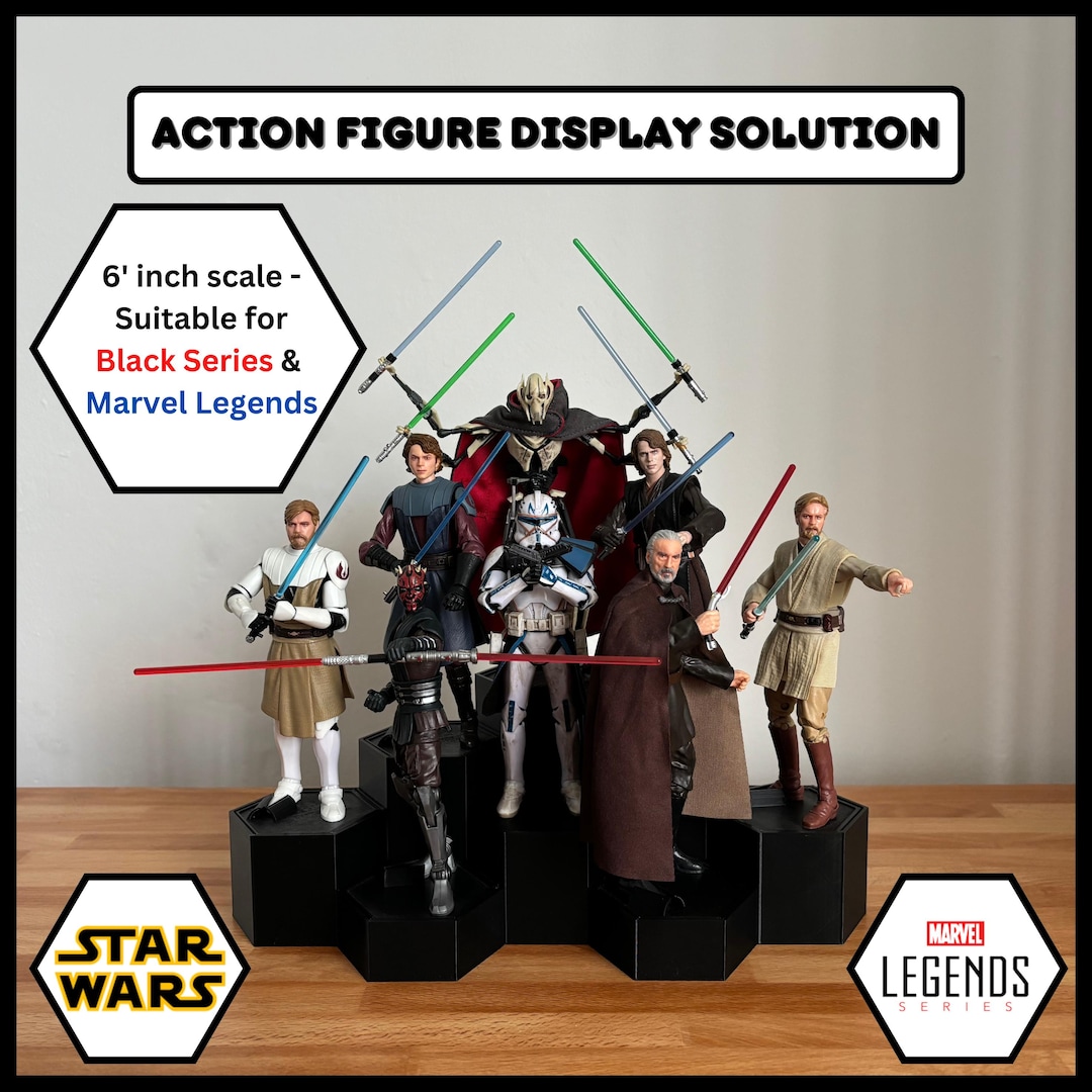 6 Inch - 1/12 Scale Action Figures Hexagon Display Stand | 3D Printed ...
