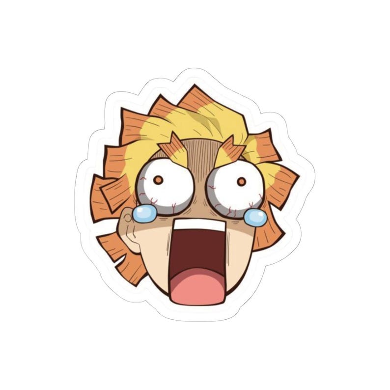 Zenitsu Agatsuma Kiss Cut Sticker | Funny Anime Face Sticker | Demon ...