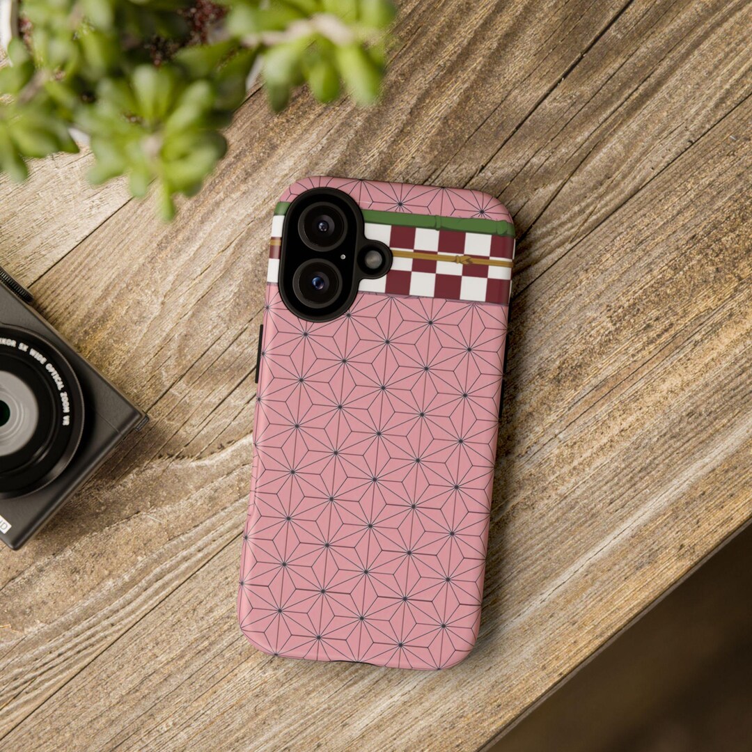 Demon Slayer Nezuko Haori Phone Case | Pink Geometric Anime iPhone ...
