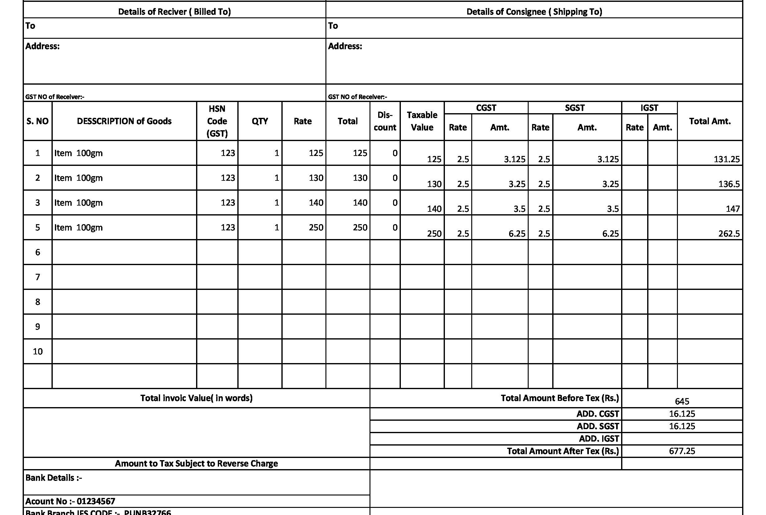 Tax Invoice, Tax Invoice Format, Invoice, Tax, GST (goods and Services ...