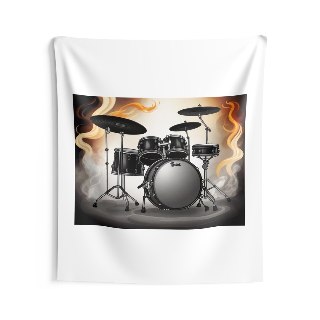 Custom Drum Set Art Indoor Wall Tapestries - Etsy