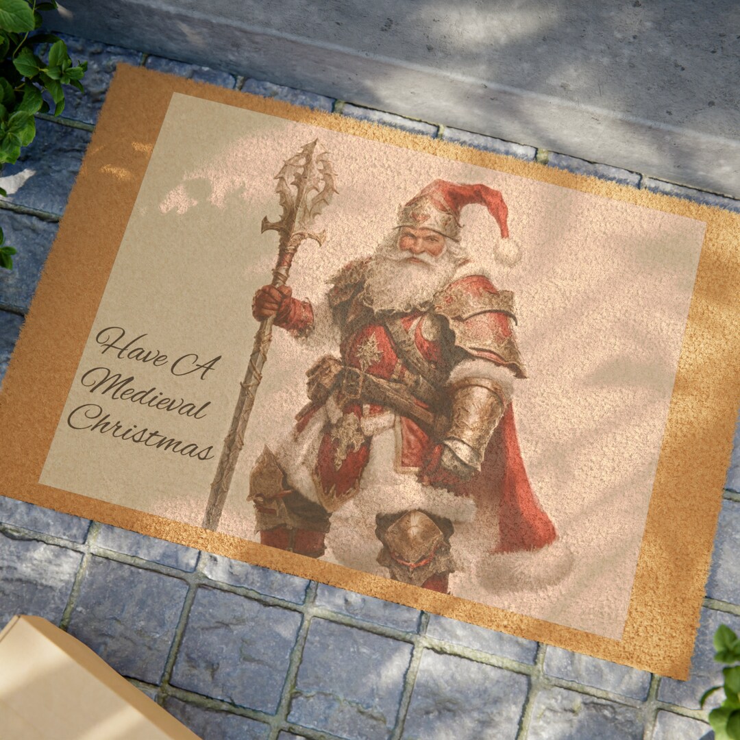 Santa Claus Medieval Christmas Doormat - Etsy