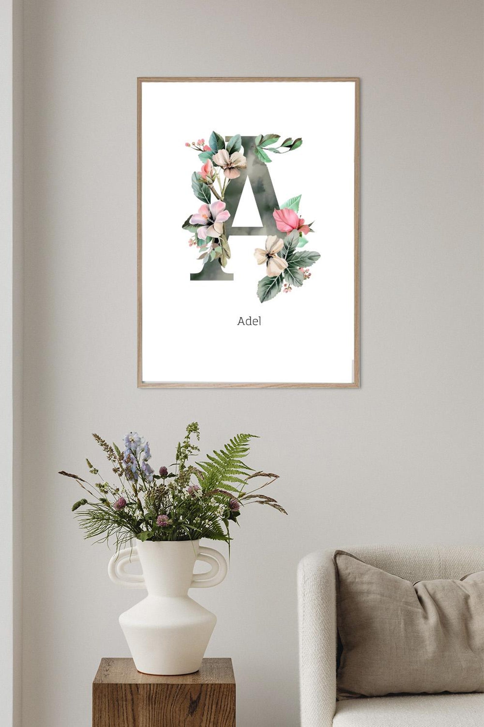 PERSONALIZED Name Print,letter A, Custom Initial Print, Printable Name ...