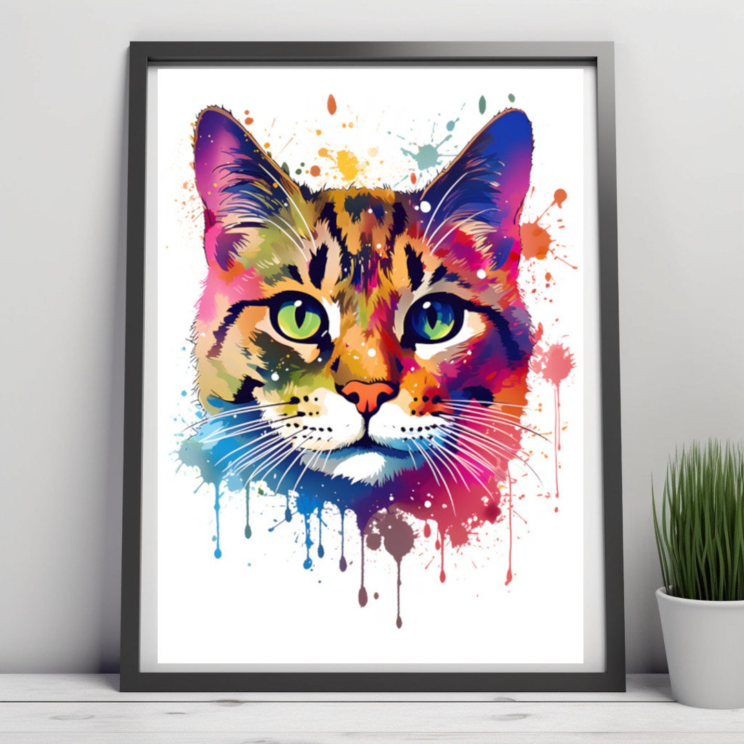 Cool Cat Picture. Poster With Cat. Poster With Cat. Home Decor, Wall ...
