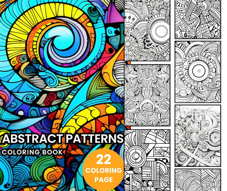 Abstract Patterns Coloring Book Adult Coloring Pages, Instant Download ...