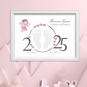 Printable and Editable Baby Girl Footprint Wall Art/decor - Etsy
