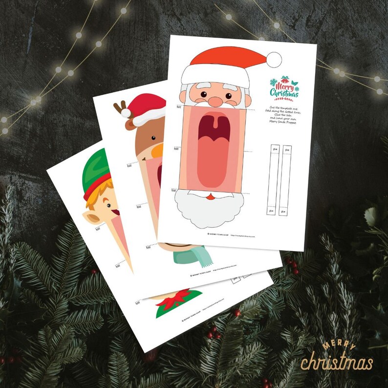 Christmas Printable Puppets Colored Option Instant Download - Etsy