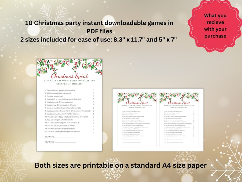 10 Christmas Games Bundle, Christmas Party Games, Instant Download ...