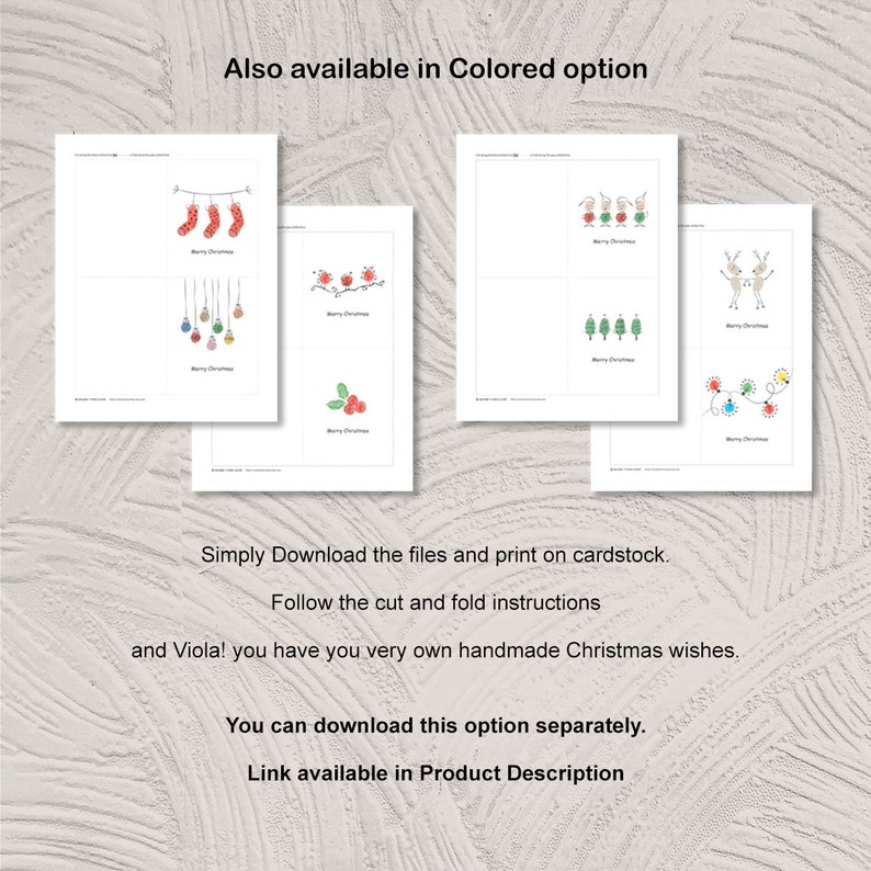 Set of 8 Printable DIY Fingerprint Craft Christmas Cards Instant ...