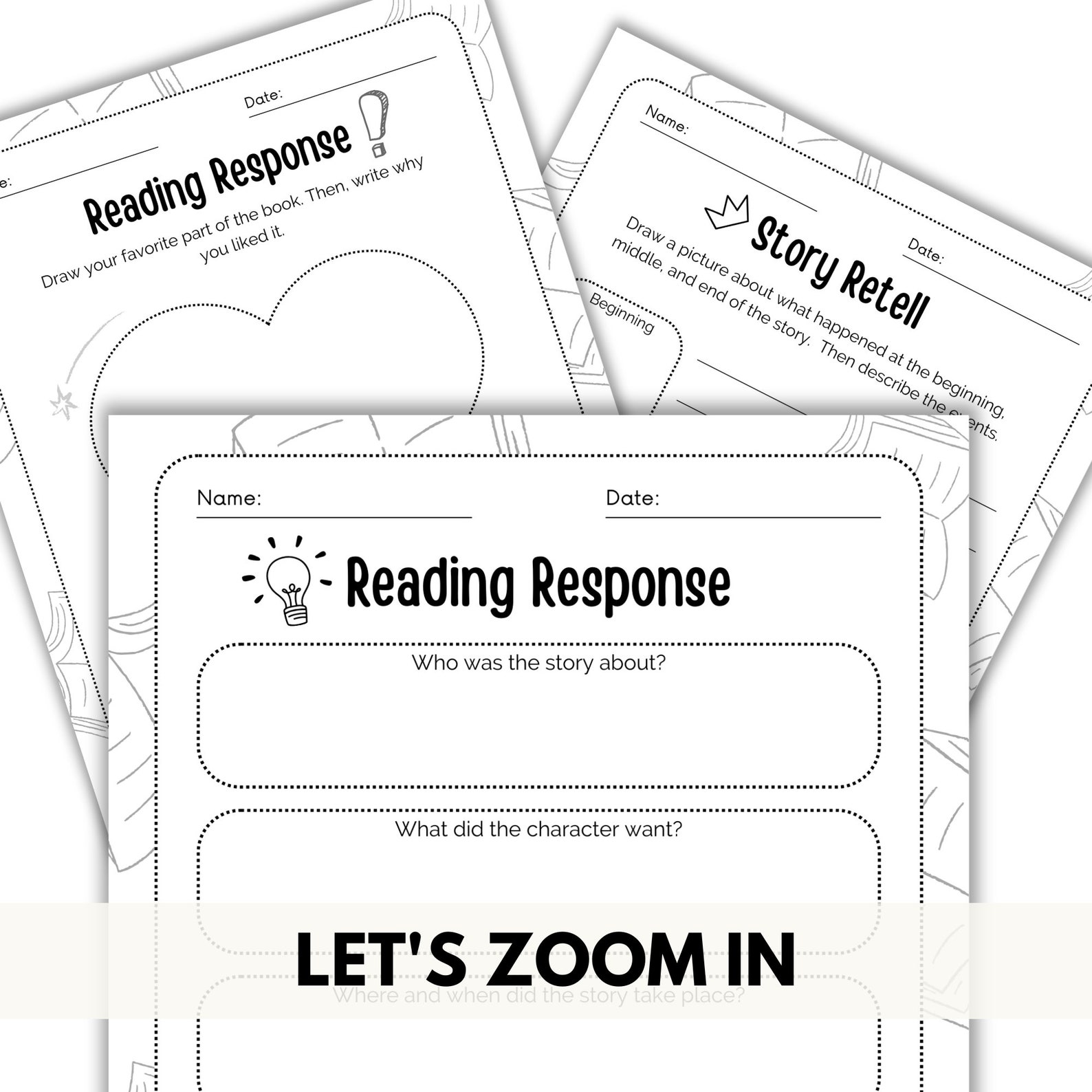 Reading Response, Elementary Printable-main Idea, Reading Comprehension ...