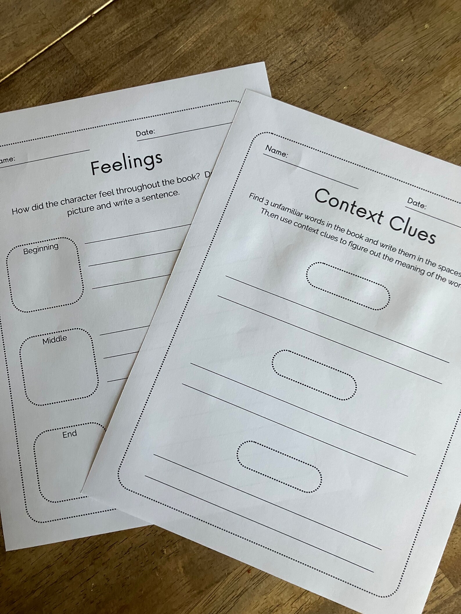 Reading Response, Elementary Printable-main Idea, Reading Comprehension ...