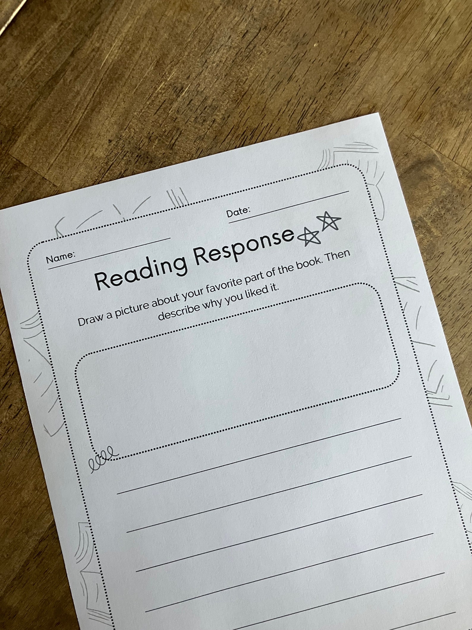 Reading Response, Elementary Printable-main Idea, Reading Comprehension ...