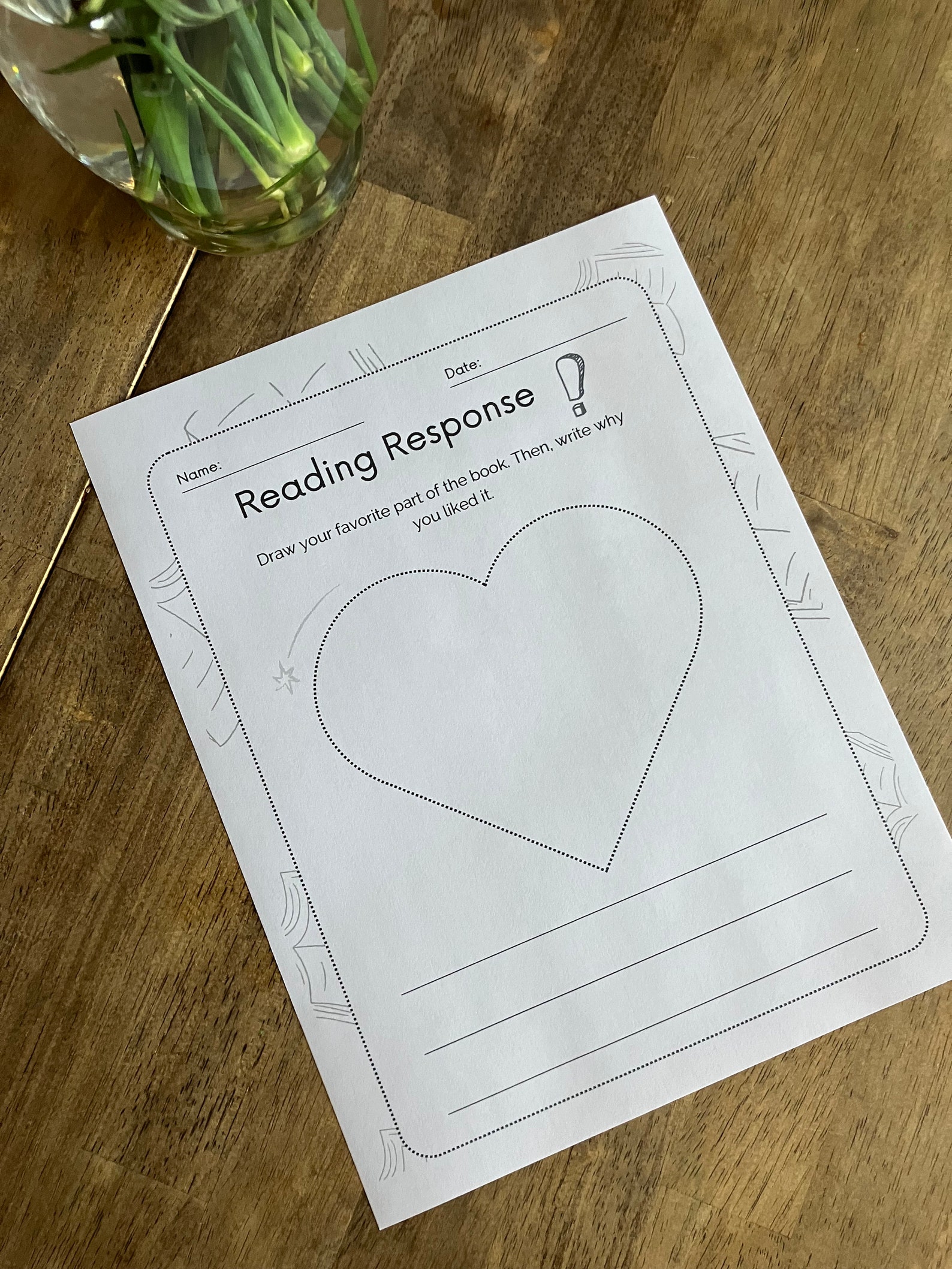 Reading Response, Elementary Printable-main Idea, Reading Comprehension ...