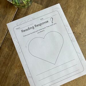 Reading Response, Elementary Printable-main Idea, Reading Comprehension ...