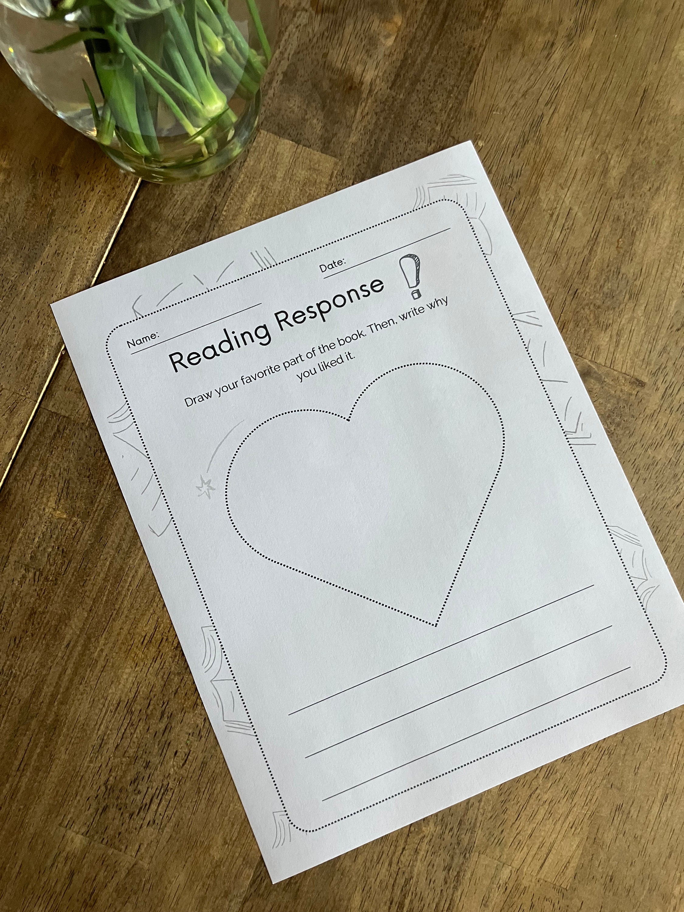 Reading Response, Elementary Printable-main Idea, Reading Comprehension ...