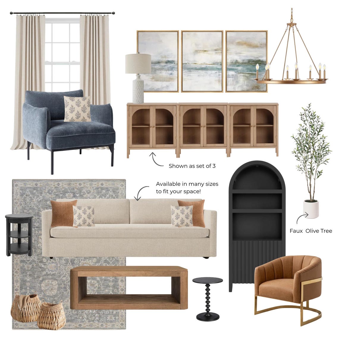 Transitional Living Room Design Style Kit: Mood Board & Shopping List ...