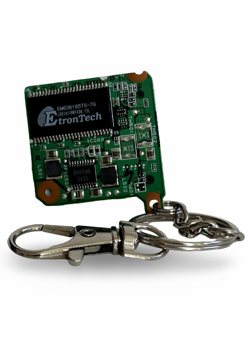 Upcycled Computer Keychain Etrontech Circuitboard Chip - Etsy