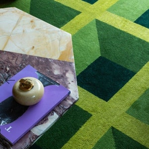 Mid-century Modern Geometric Rug Retro Design Handmade Tufted - Etsy