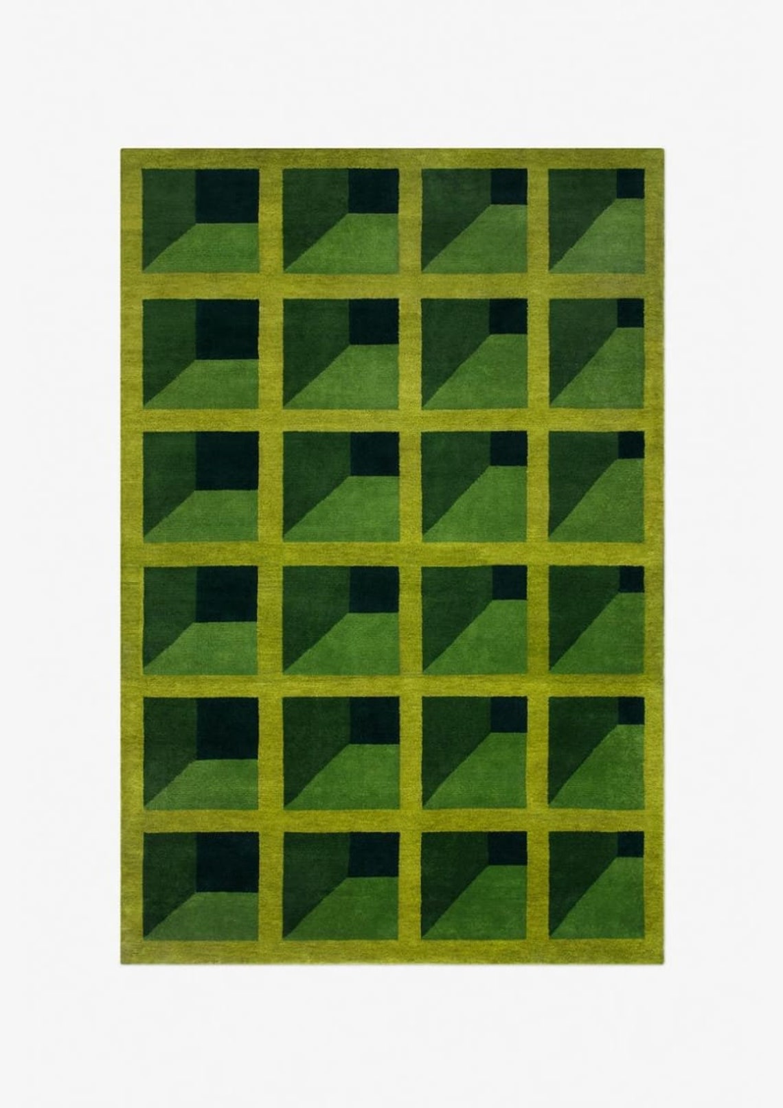 Mid-century Modern Geometric Rug Retro Design Handmade Tufted - Etsy