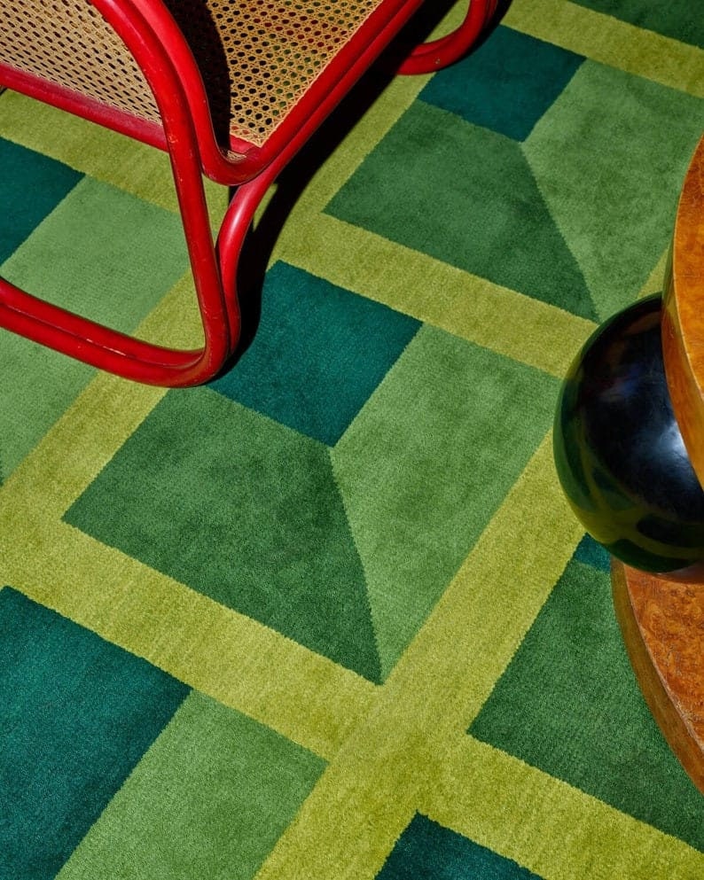 Mid-century Modern Geometric Rug Retro Design Handmade Tufted - Etsy