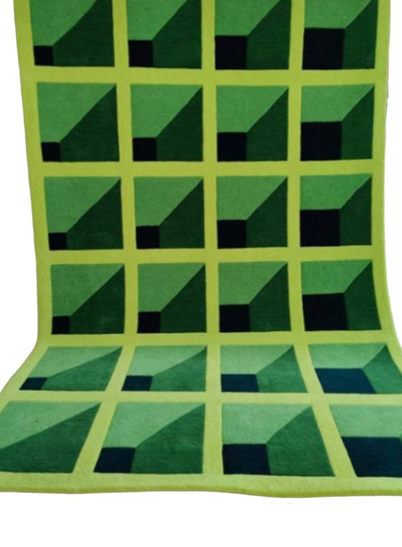 Mid-century Modern Geometric Rug Retro Design Handmade Tufted - Etsy