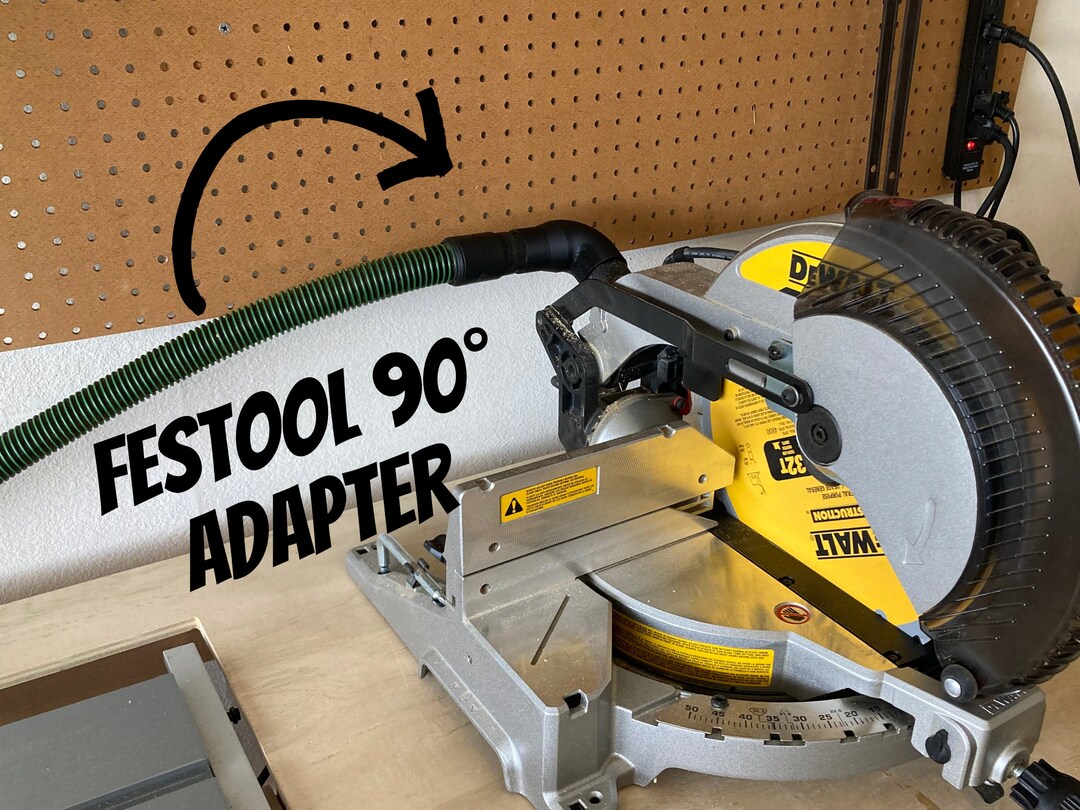 90 Degree Dust Collection Adapter for Dewalt Mitre Saw to Festool Shop ...