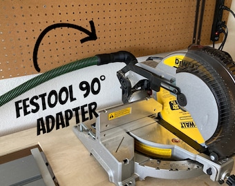 90 Degree Dust Collection Adapter for Dewalt Mitre Saw to Rigid Shop ...