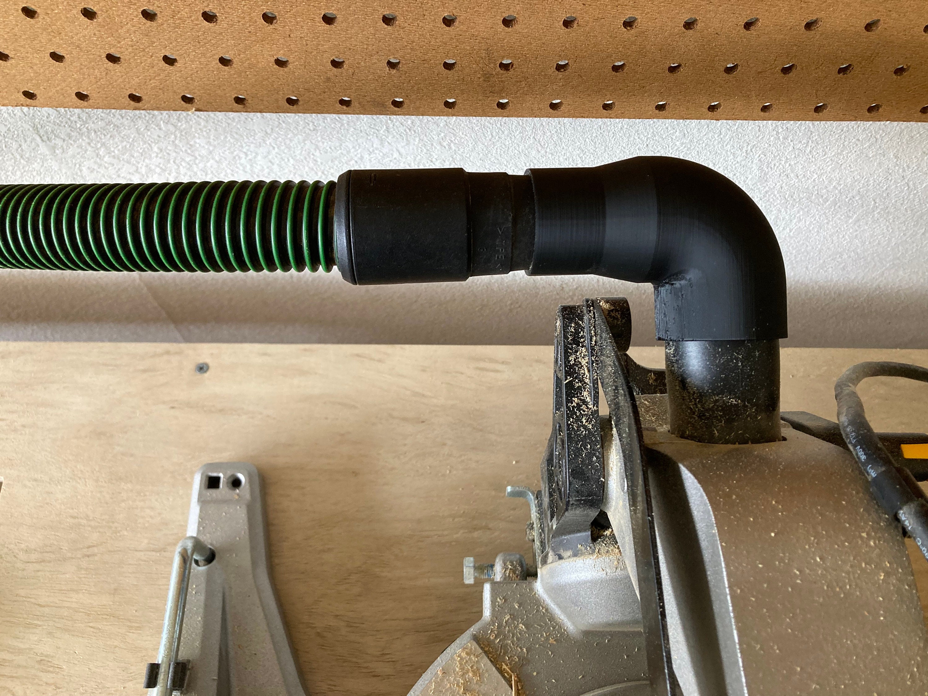 90 Degree Dust Collection Adapter for Dewalt Mitre Saw to Festool Shop ...