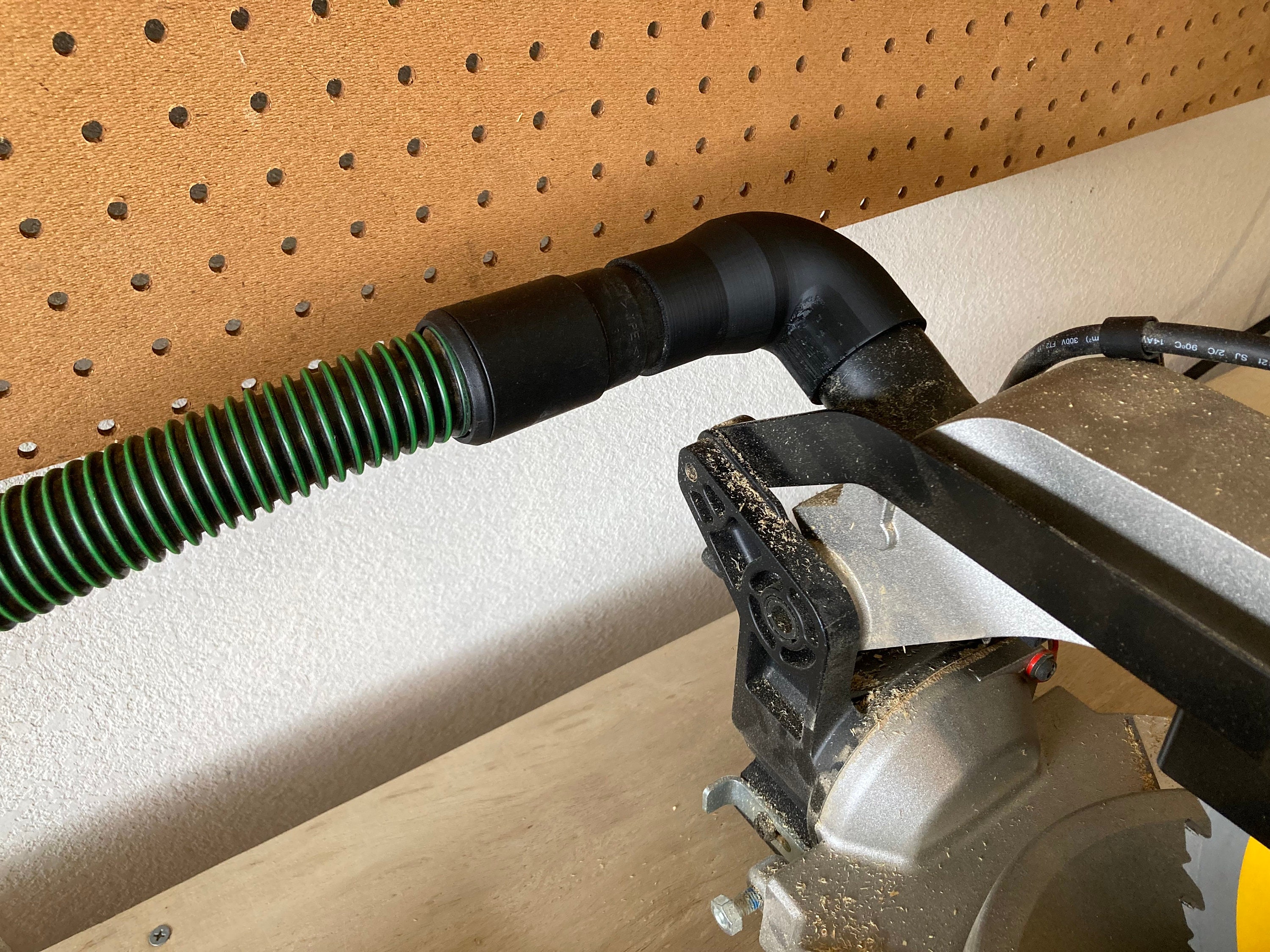 90 Degree Dust Collection Adapter for Dewalt Mitre Saw to Festool Shop ...