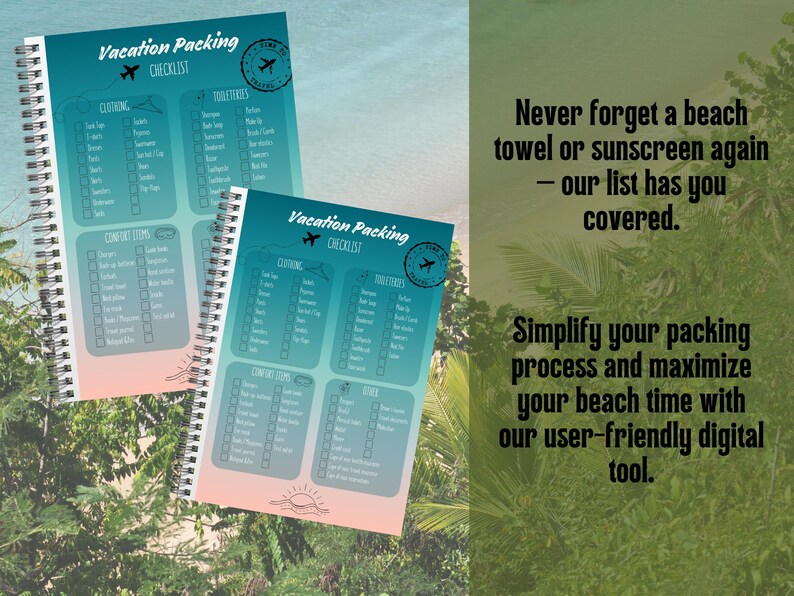 Packing List for SUMMER Vacation, EDITABLE and PRINTABLE, Travel ...