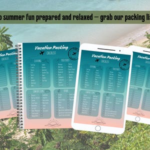 Packing List for SUMMER Vacation, EDITABLE and PRINTABLE, Travel ...