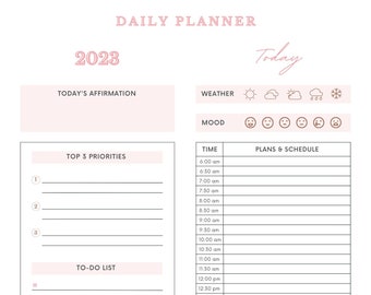 Daily To-do List Printable, Digital Download, Minimal Productivity ...