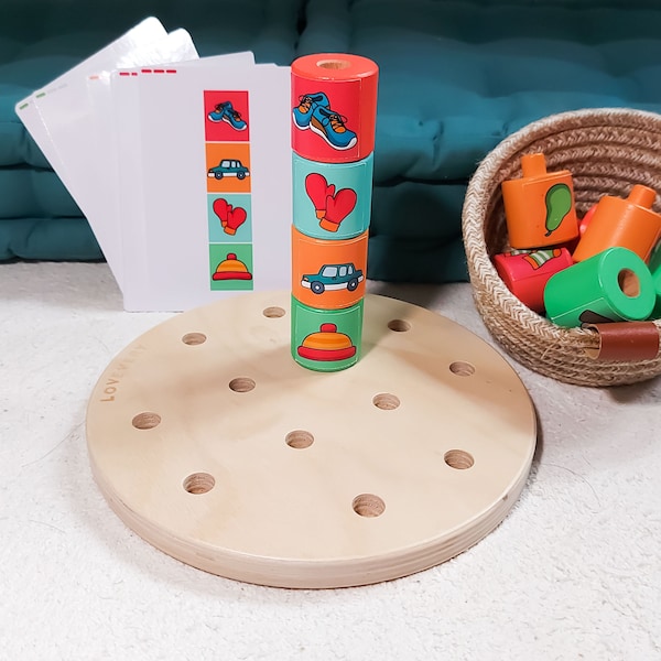 Peg Board Stacking Toy - Etsy