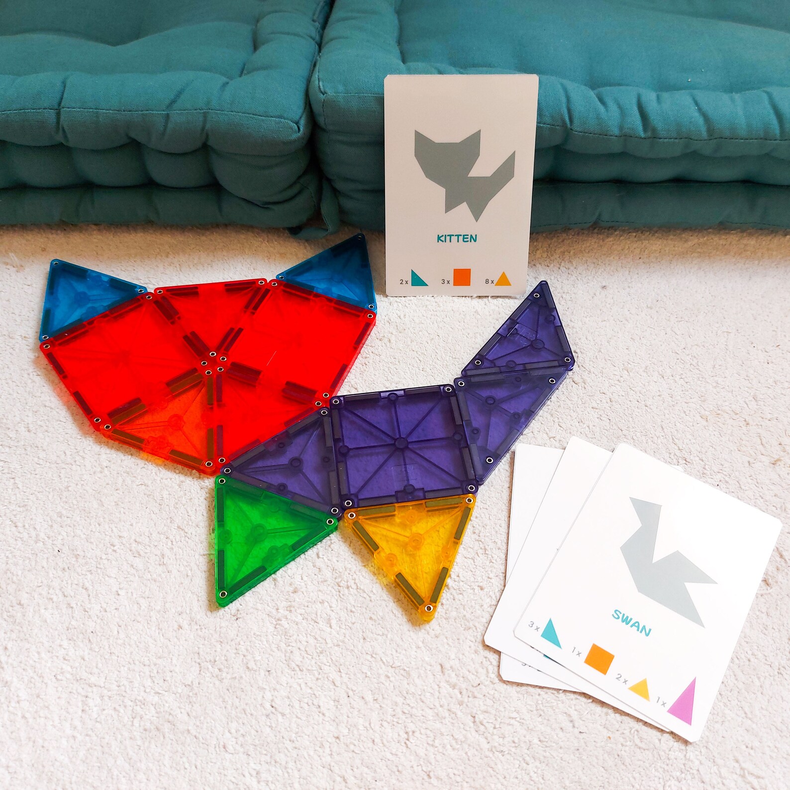 Printable Tangram Inspired Cards for Magnetic Tiles Preschool ...