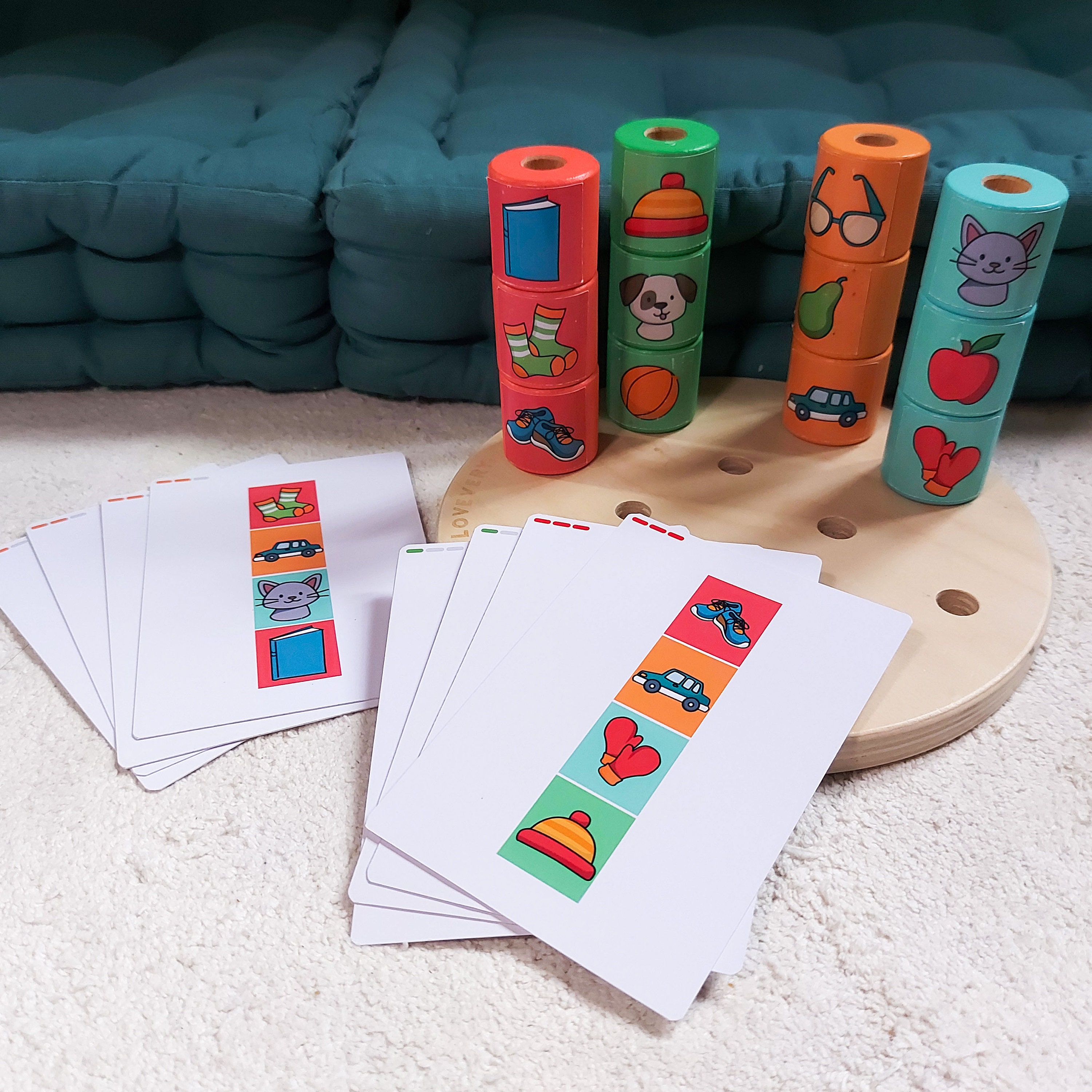 Printable picture Match & Stack for Wooden Stacking Peg Board Lovevery ...