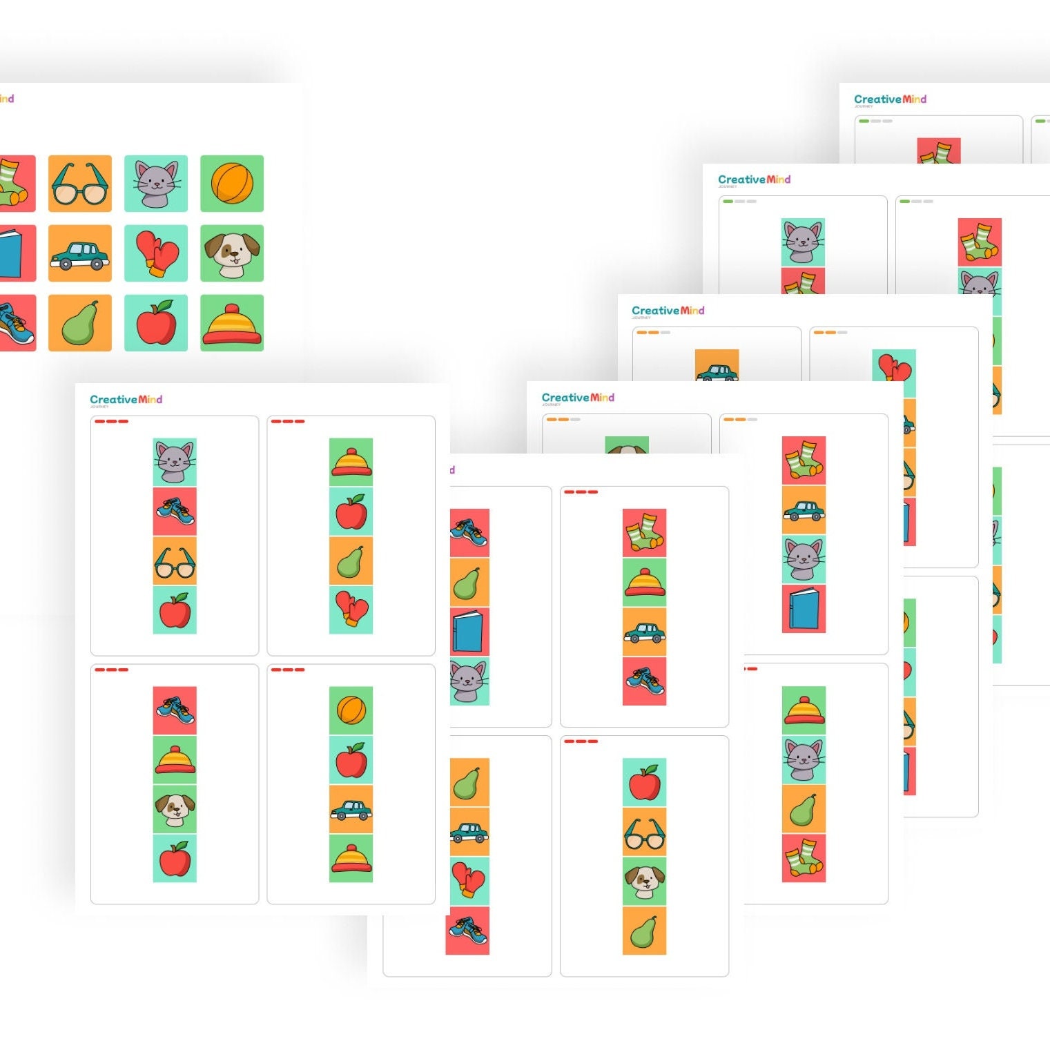 Printable picture Match & Stack for Wooden Stacking Peg Board Lovevery ...