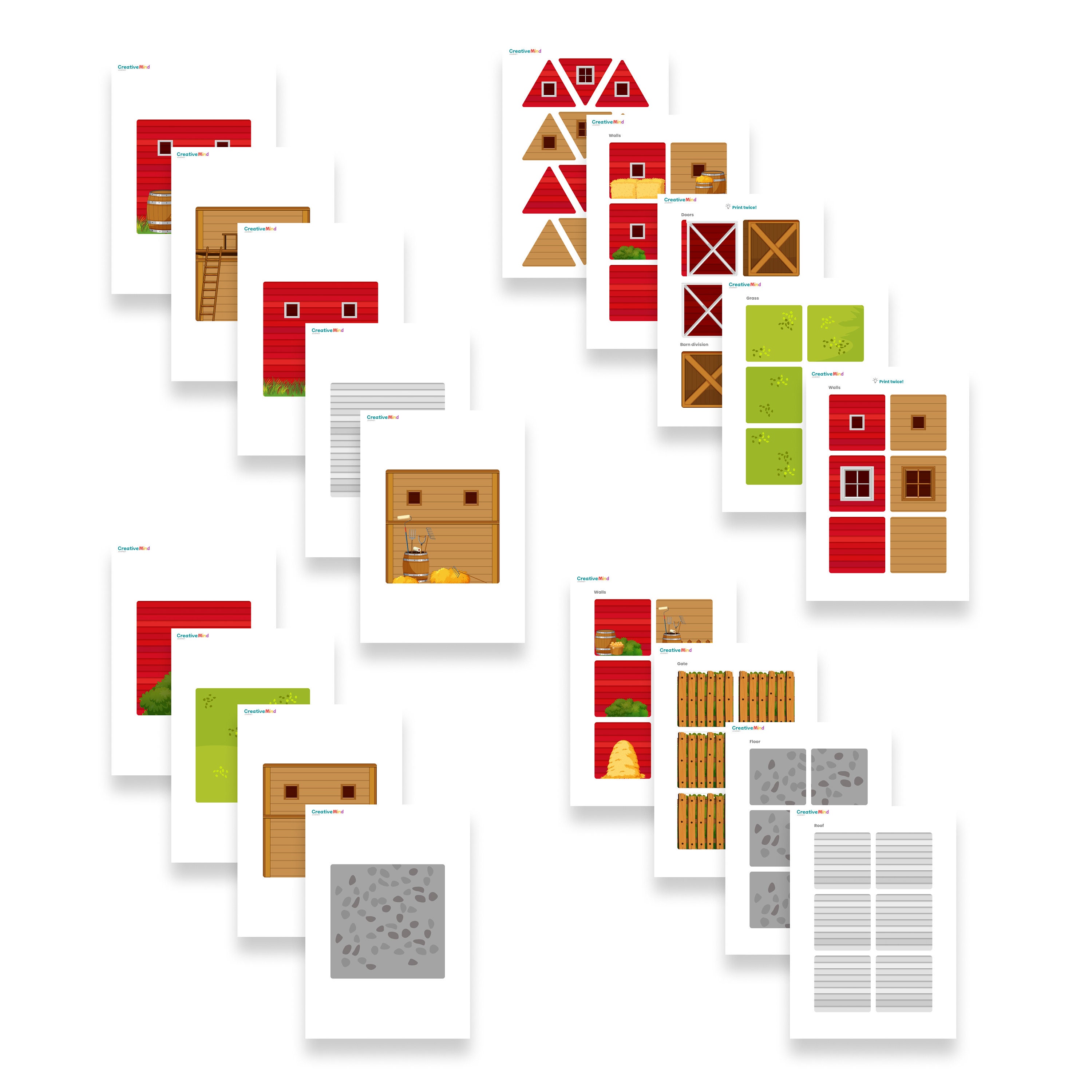 Printable Barn Sticker Set for Magnetic Tiles Homeschool Toddler ...