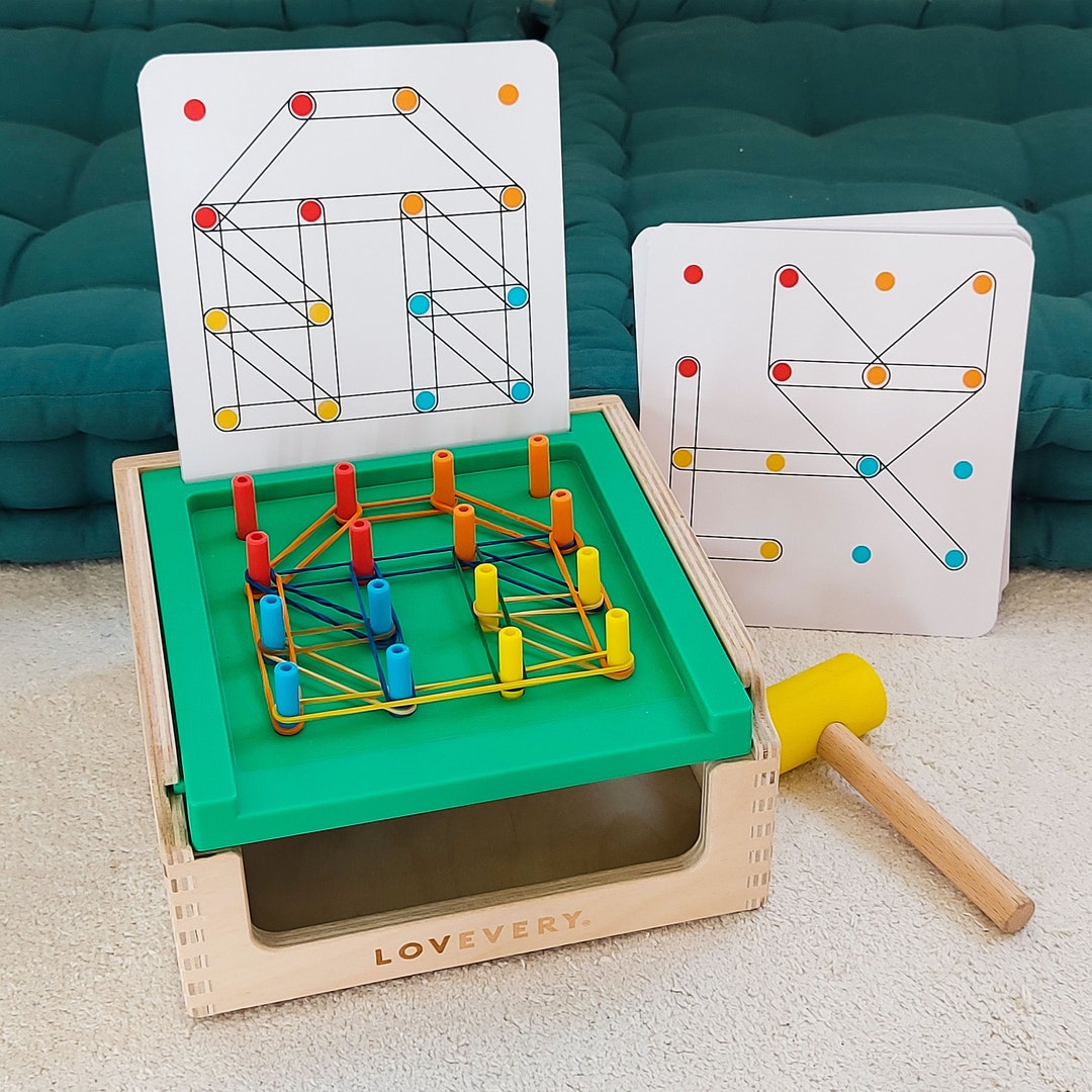 Printable 'geoboard Cards' for Match and Tap Hammer Box Lovevery ...