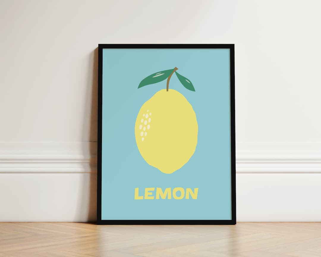 Cute Lemon Poster for Your Kitchen. Fruit Poster for Your - Etsy