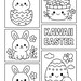 Kawaii Easter Handdrawn Coloring Pages | 3 Page Printable Digital ...