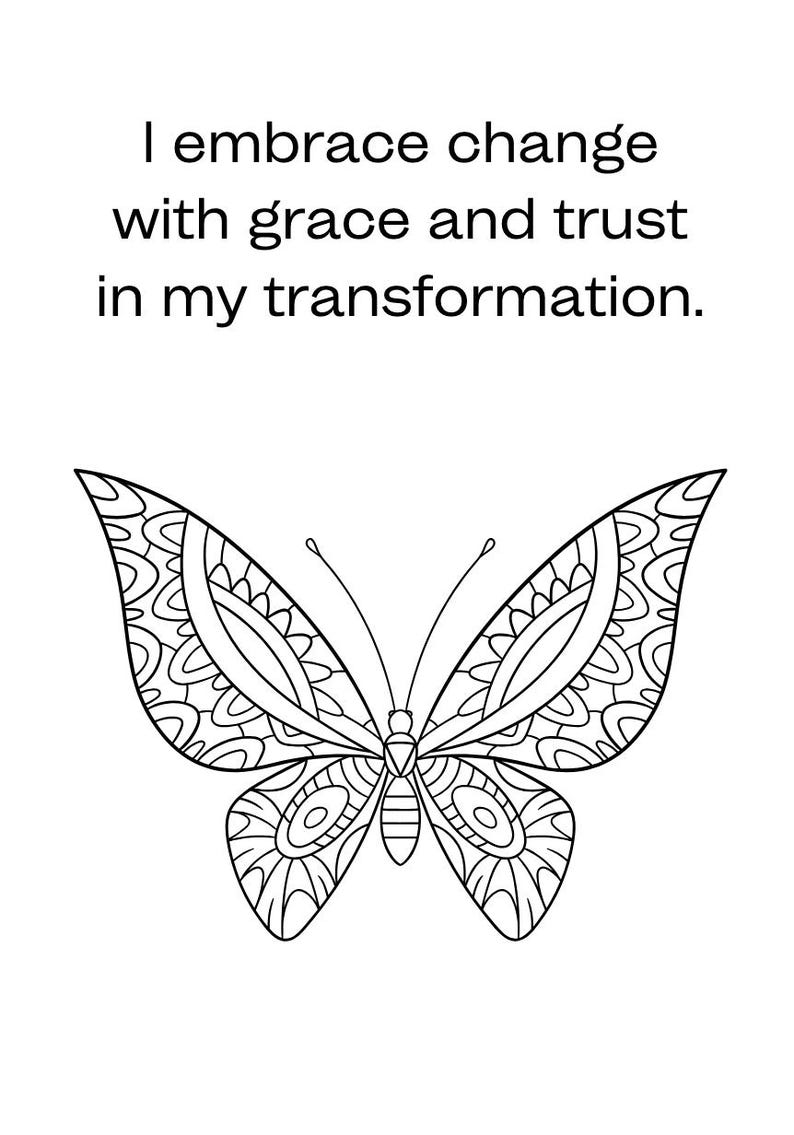 Butterfly Affirmations Coloring Pages – Printable Mindfulness Art ...