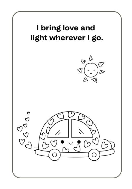 Valentine Doodle. Affirmation Coloring for Valentines. Mindfulness ...