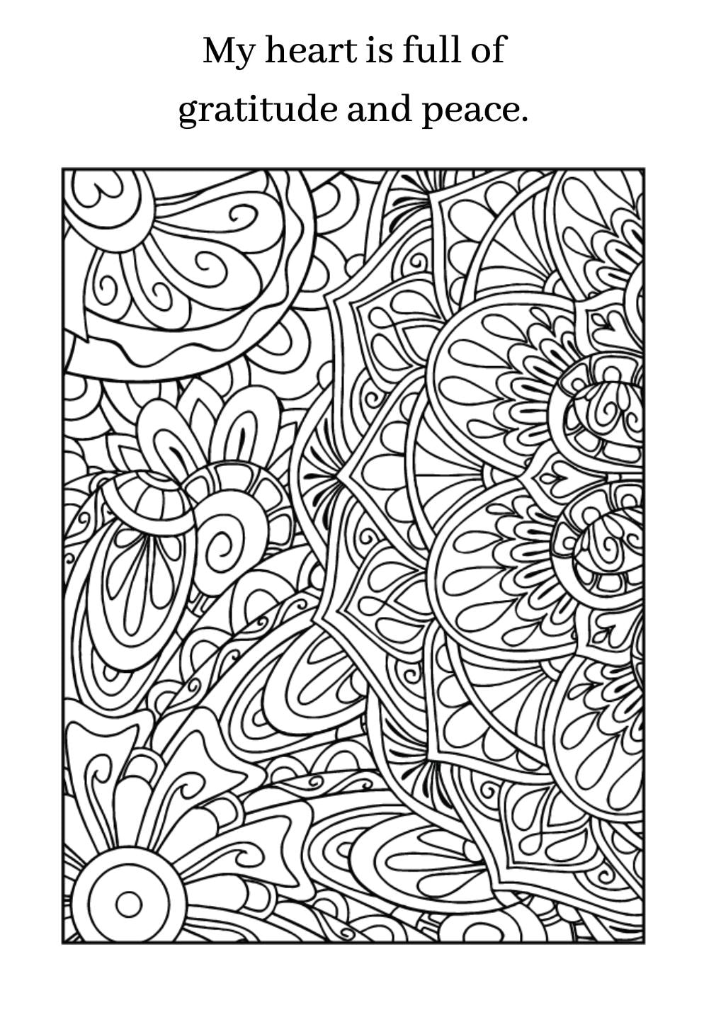 50 Mandala Coloring Pages With Affirmations. Doodle Drawing ...
