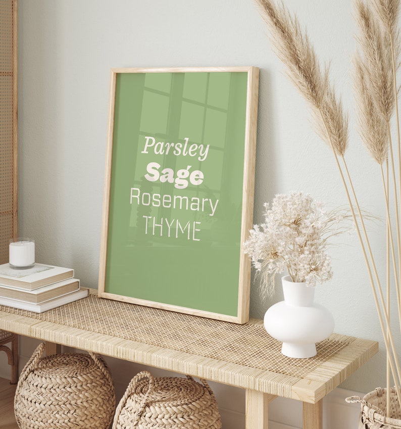 Kitchen Witch Wall Art in Sage Green | Food Printable Wall Art for ...