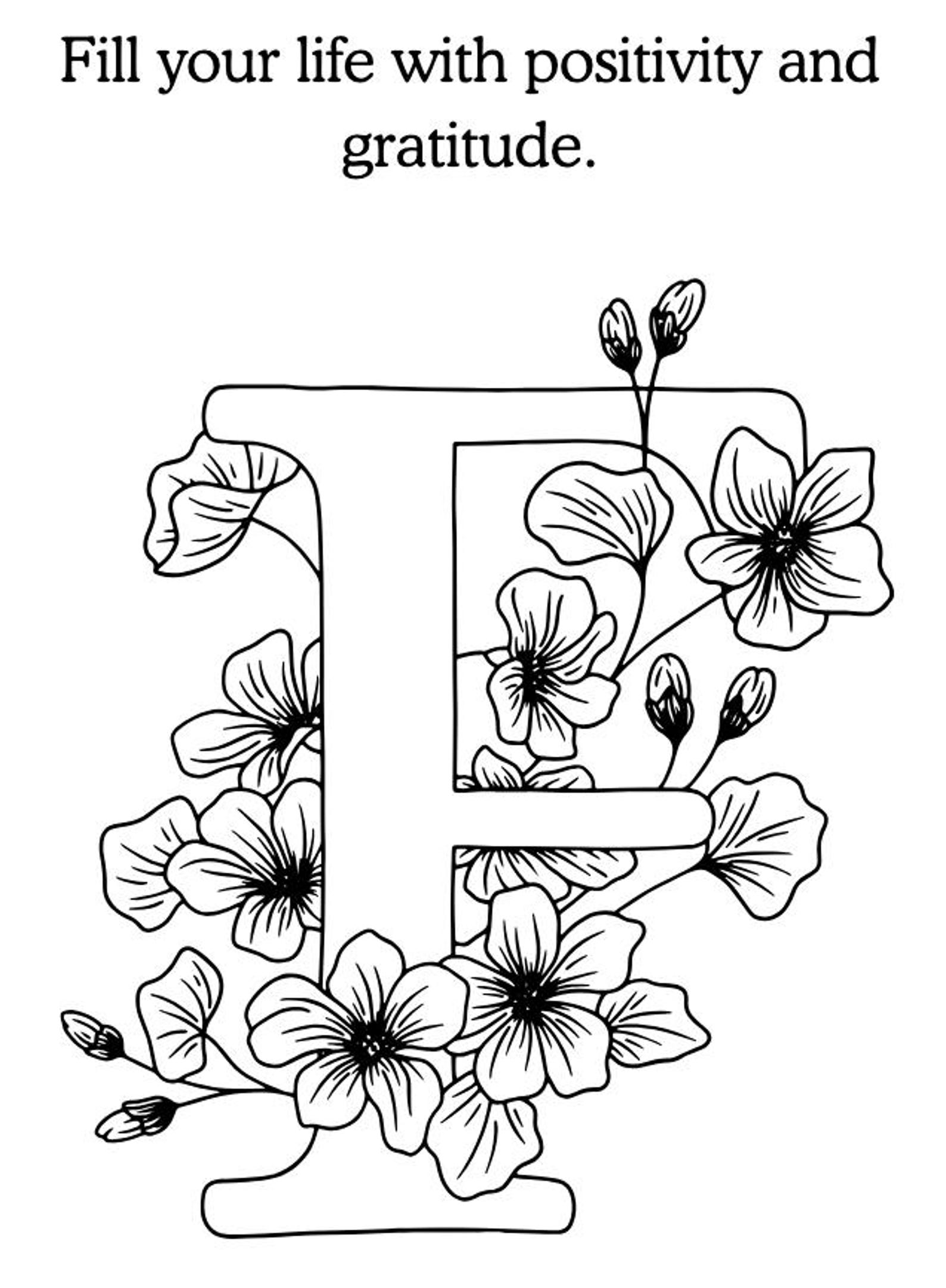 Affirmation Coloring. Mindfulness Alphabet Coloring Pages. Minimalist ...