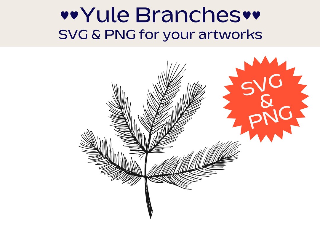 Yule SVG Clipart Merry Yule Branch SVG for Winter Solstice, Pagan ...